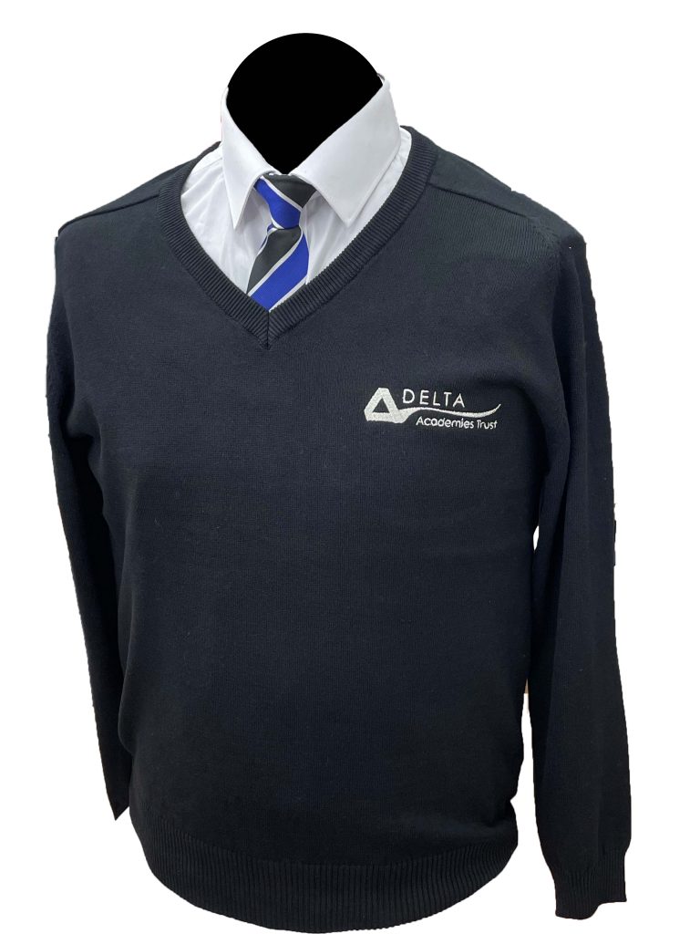 Delta Academies Trust Black V-Neck Jumper | SPT Uniforms
