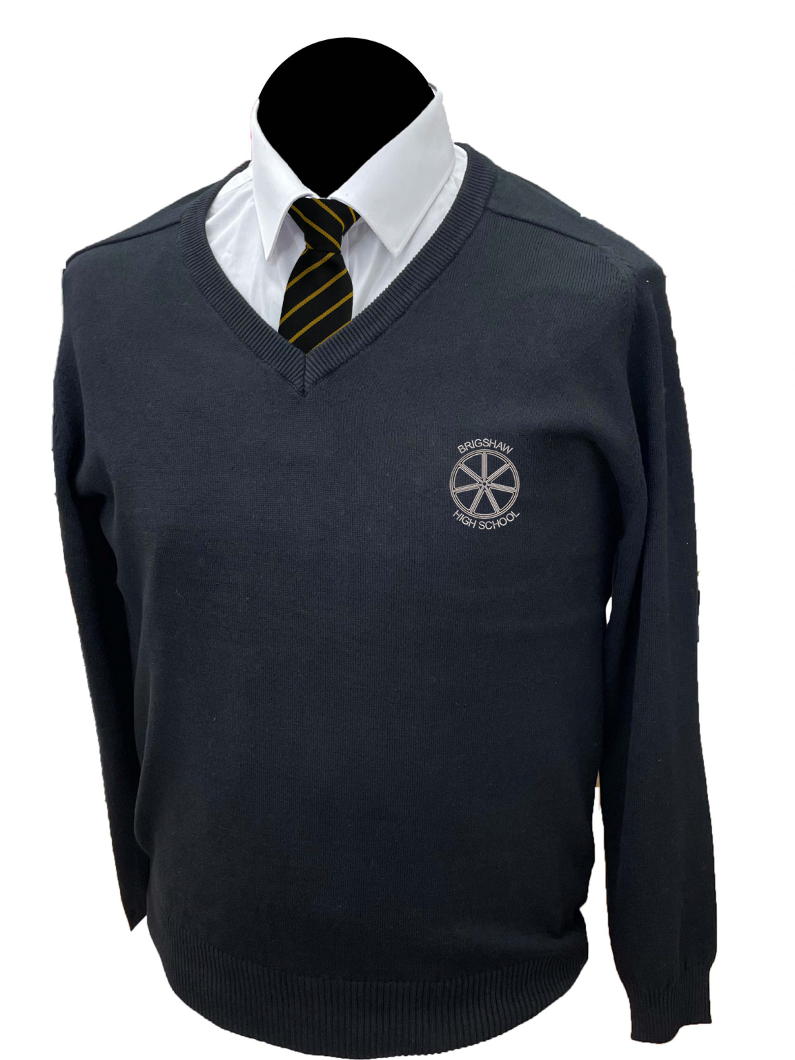 Brigshaw High School Black V-Neck Jumper | SPT Uniforms